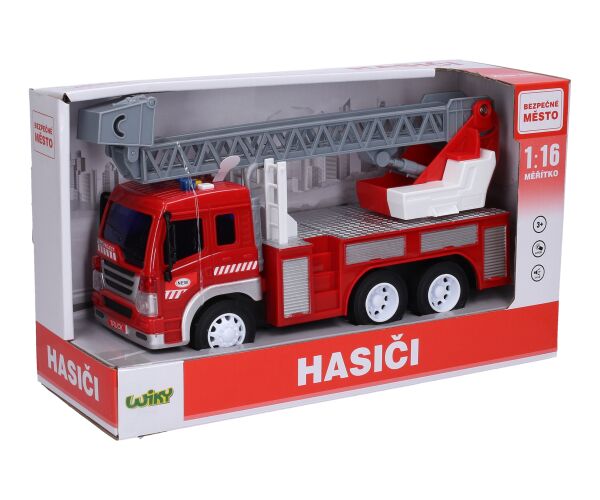 Auto hasičské se žebříkem a efekty 28 cm - český obal | WikyHračky